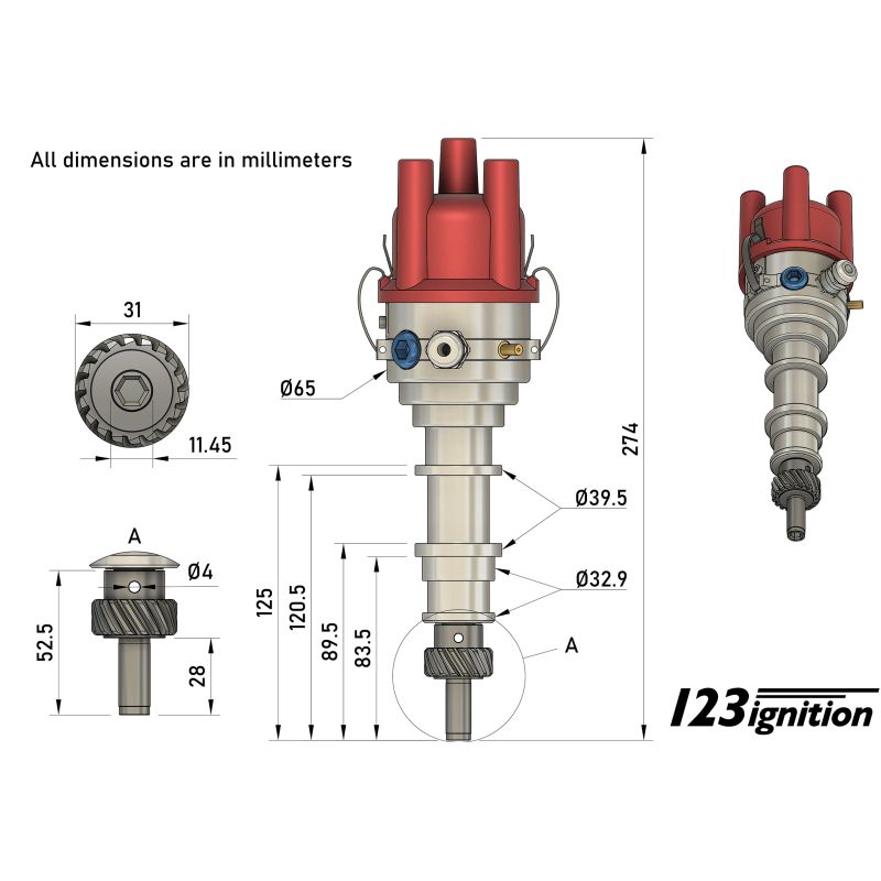 123ignition TUNE+ 4-R-V-V4 (Bluetooth), replaces distributors in Ford ...